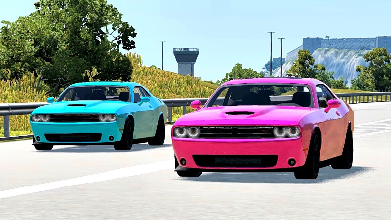 Dodge Challenger Race #1 - BeamNG.Drive - YouTube