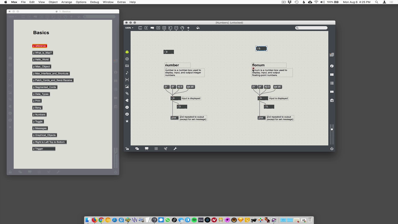 Max/MSP - numbers (Flonum/Float & Integer/Int) - YouTube