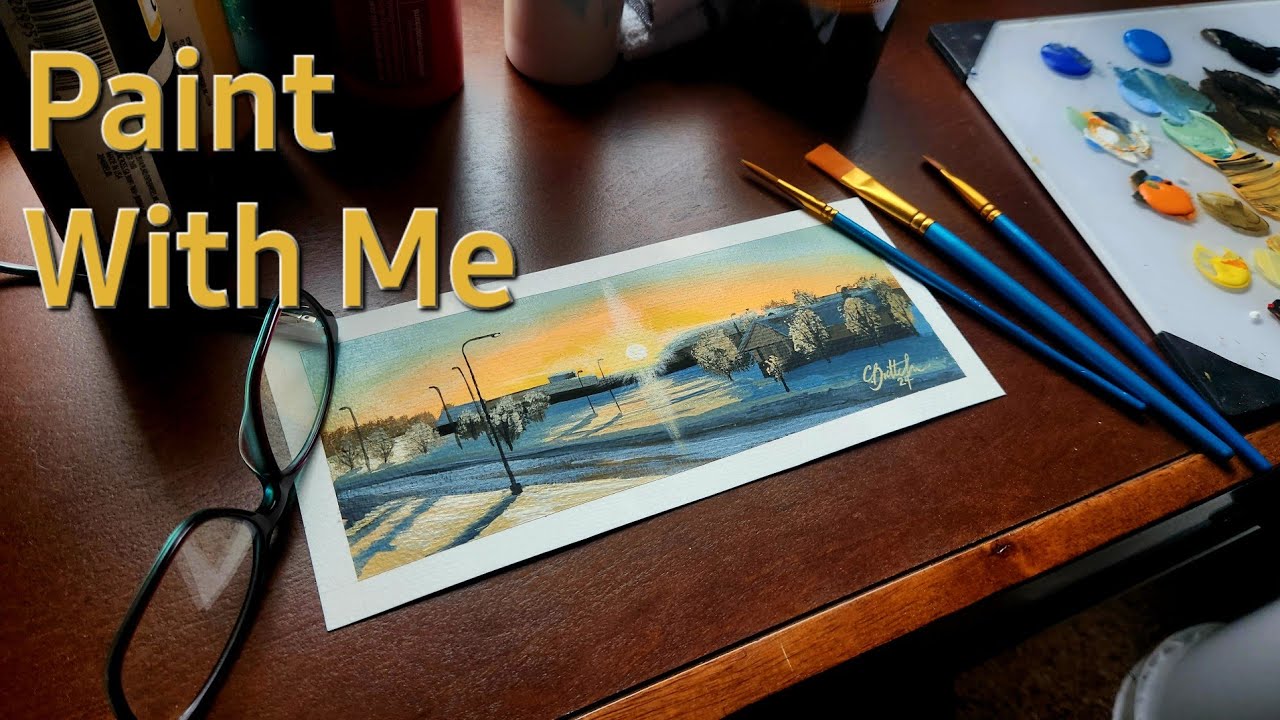 Paint With Me! Acrylic Painting of City Scenery #art #painting # ...