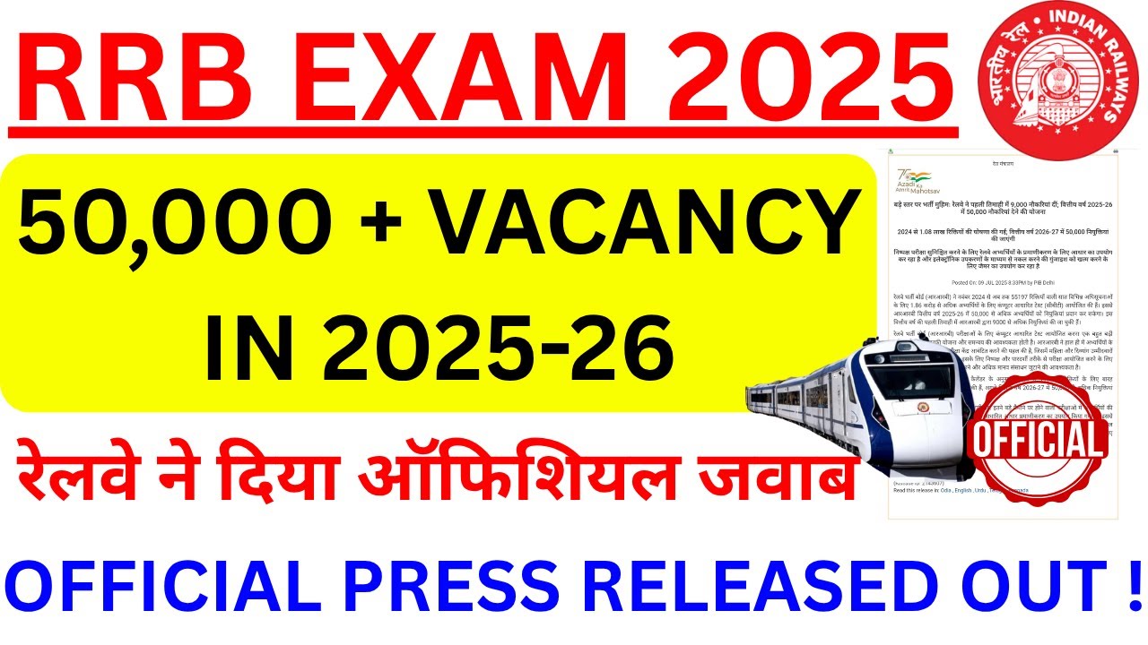 RRB 2025 Recruitment Update | Official Press Release of 50000+ Railway ...