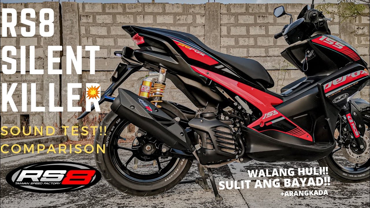 RS8 Silent Killer Pipe for Yamaha Aerox 155 | Installation and Sound ...