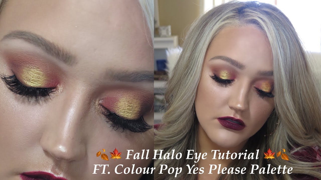🍂🍁 FALL HALO EYE TUTORIAL 🍁🍂 | Colour Pop Yes Please Palette - YouTube