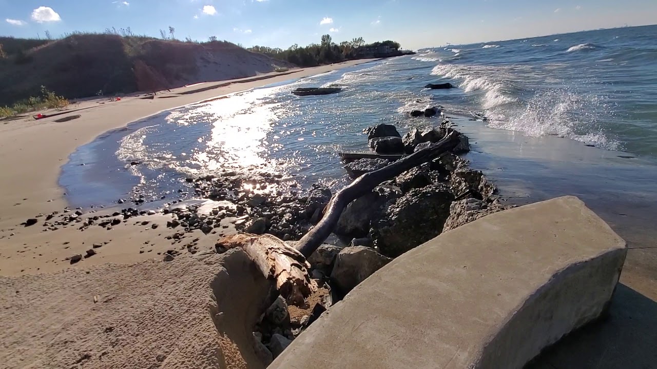 10-30-20 (NEW BEACH GONE) PORTAGE INDIANA RIVERWALK PARK LAKE MICHIGAN ...