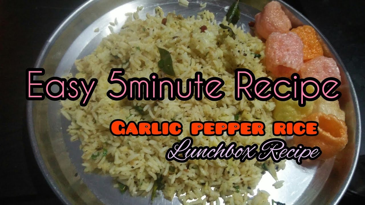 Garlic pepper rice|Easy 5minute Recipe#Garlicpepperrice# ...