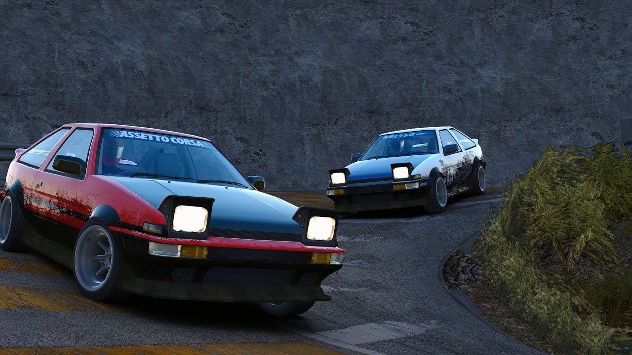 Assetto Corsa chasing fast ae86 on Irohazaka downhill - YouTube