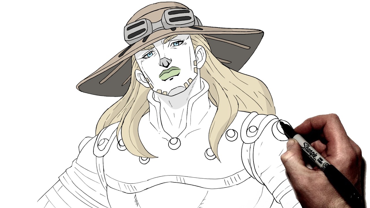 How to Draw Gyro Zeppeli | Step By Step | JoJo's Bizarre Adventure ...