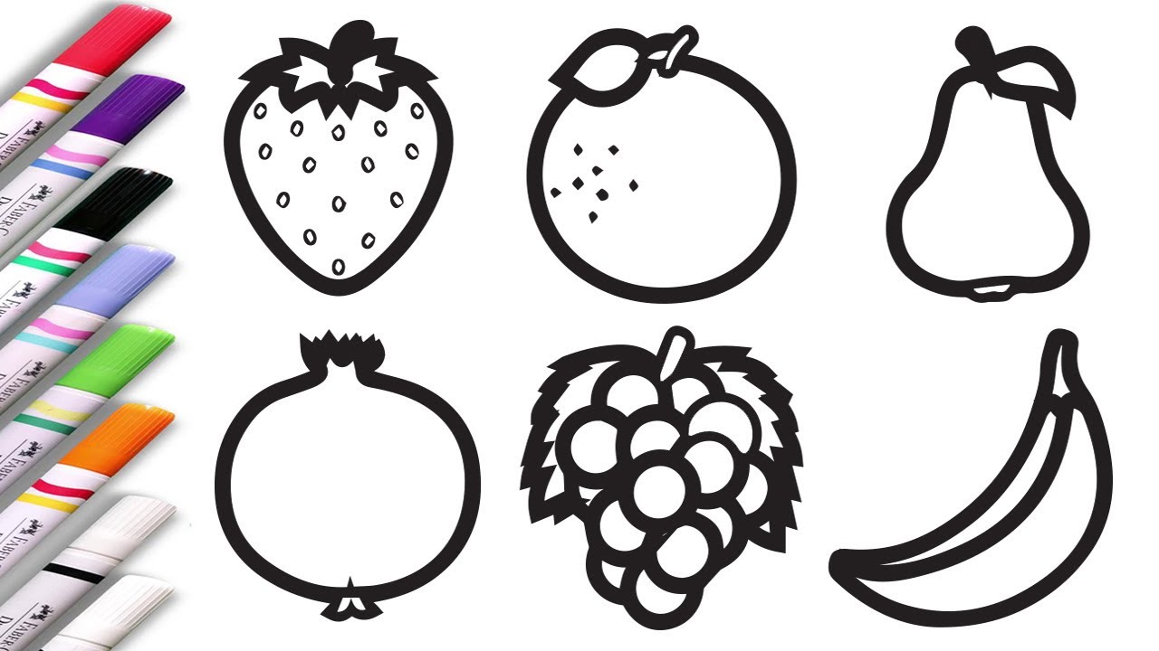 Bolalar uchun mevalar va yorqin ranglarni qanday chizish mumkin.How to ...