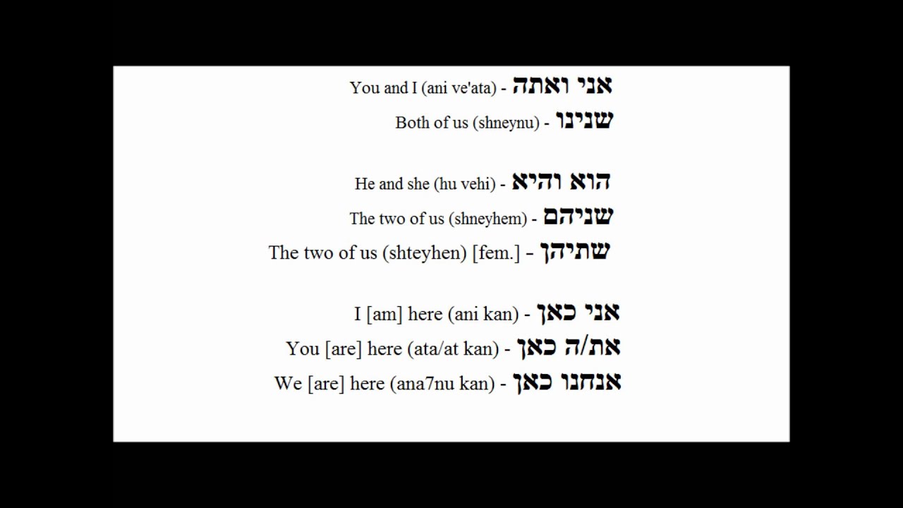 Hebrew Sentence Example