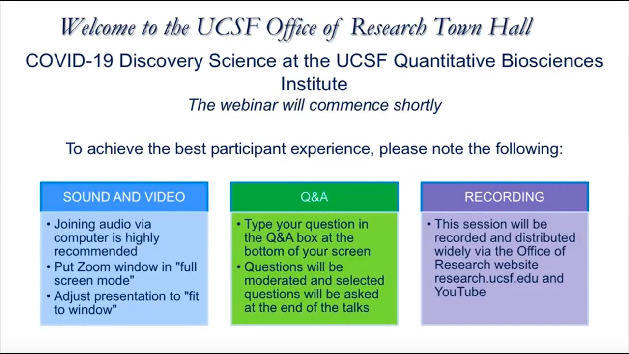 COVID-19 Campus-wide Research at UCSF May 5, 2020 - YouTube