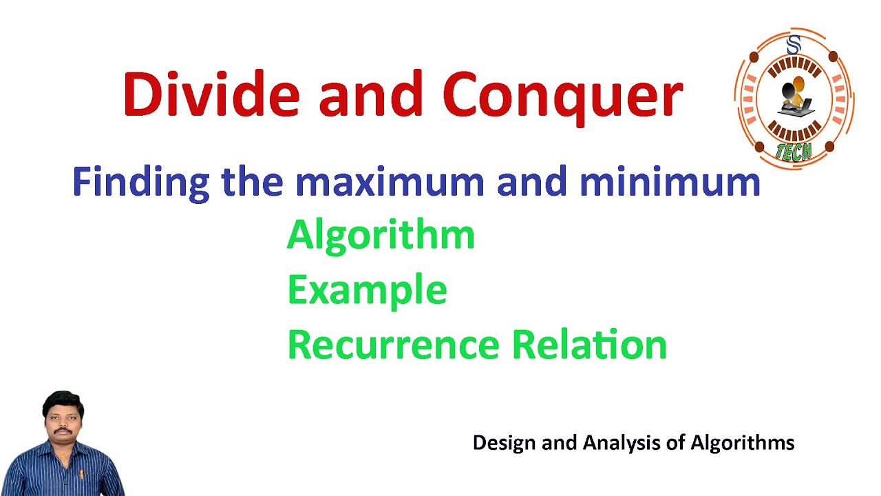 Finding the maximum and minimum || Divide and Conquer || DAA - YouTube