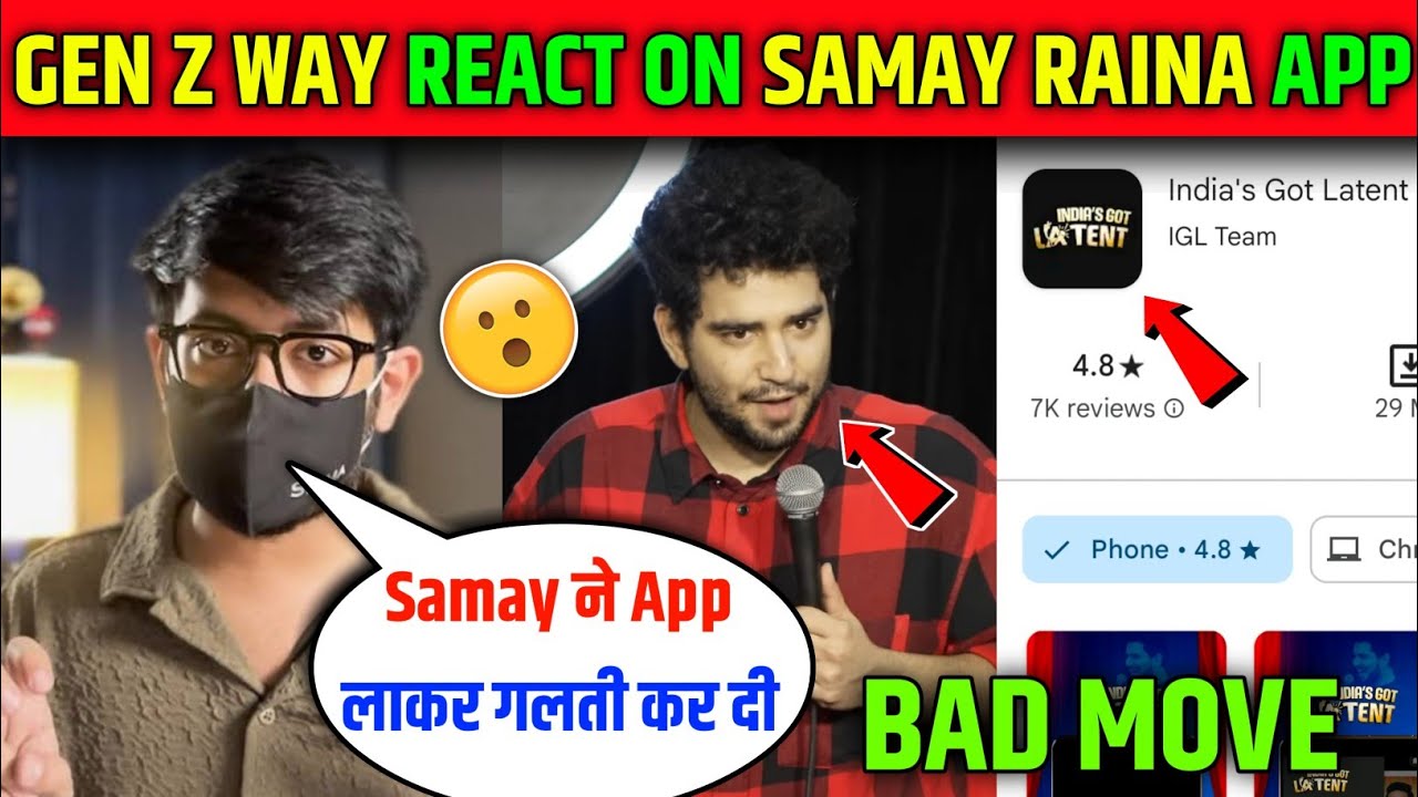 Gen Z Way React On Samay Raina App India's Got Latent..😮 Gen Z Way ...