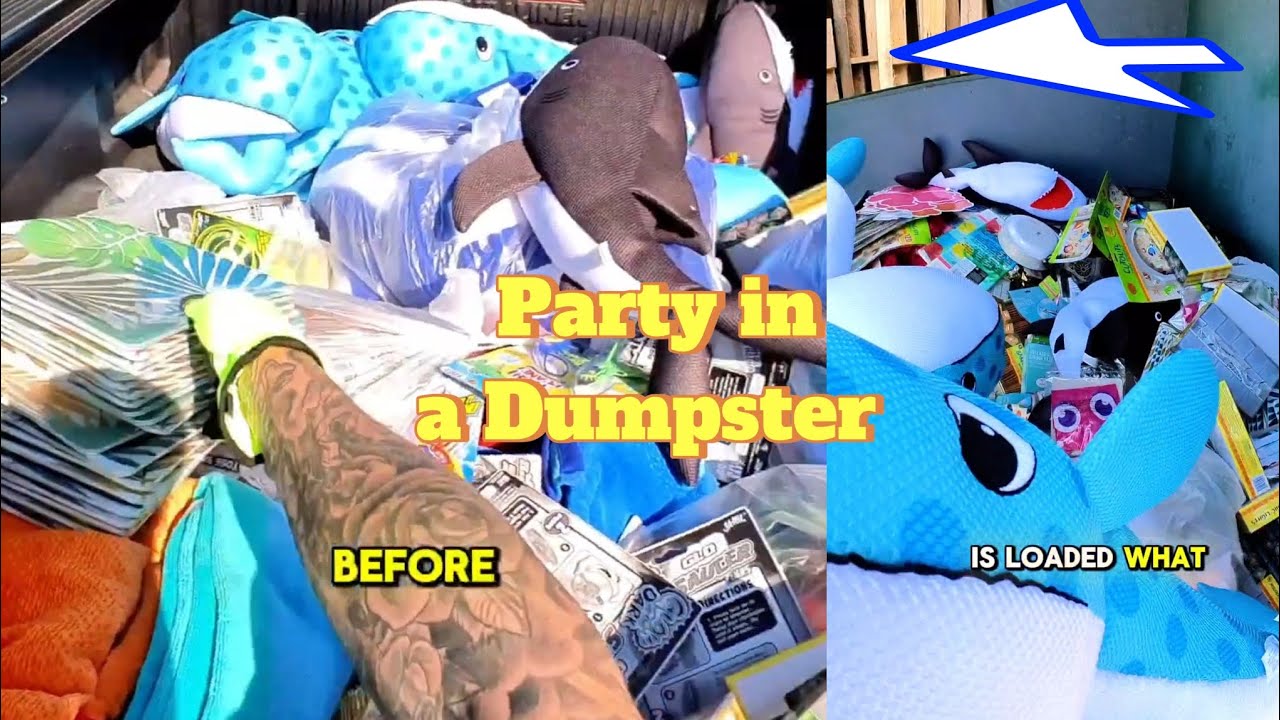 This party store dumpster was loaded with sharks !!! - YouTube