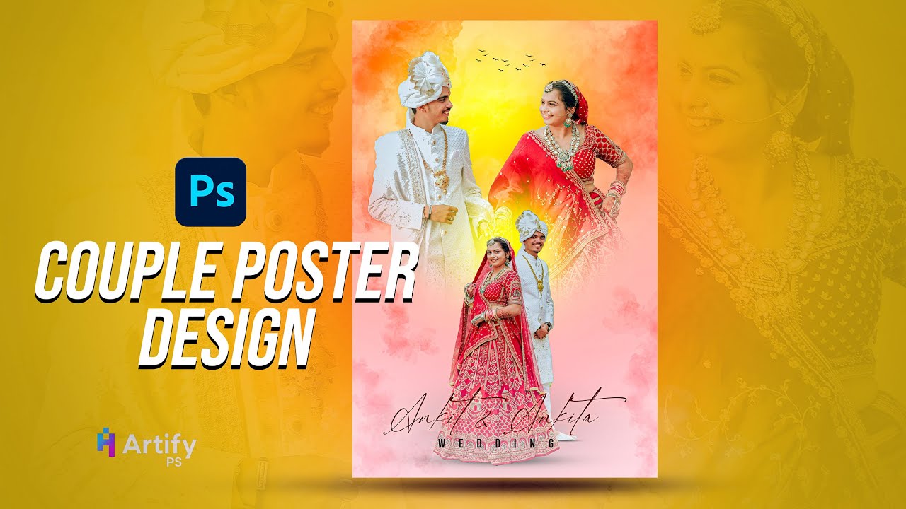 Wedding Album Cover Design in Photoshop | Album Front Page Editing ...