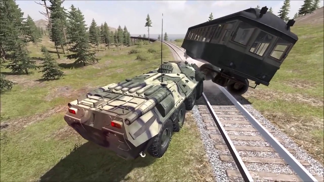 BeamNG Drive TRAIN VS TANK Crash Compilation #11 - YouTube