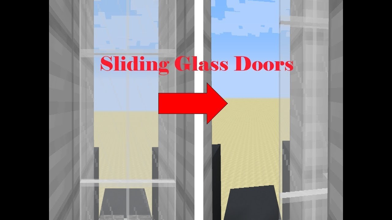 Minecraft Realistic Sliding Glass Doors Tutorial - YouTube