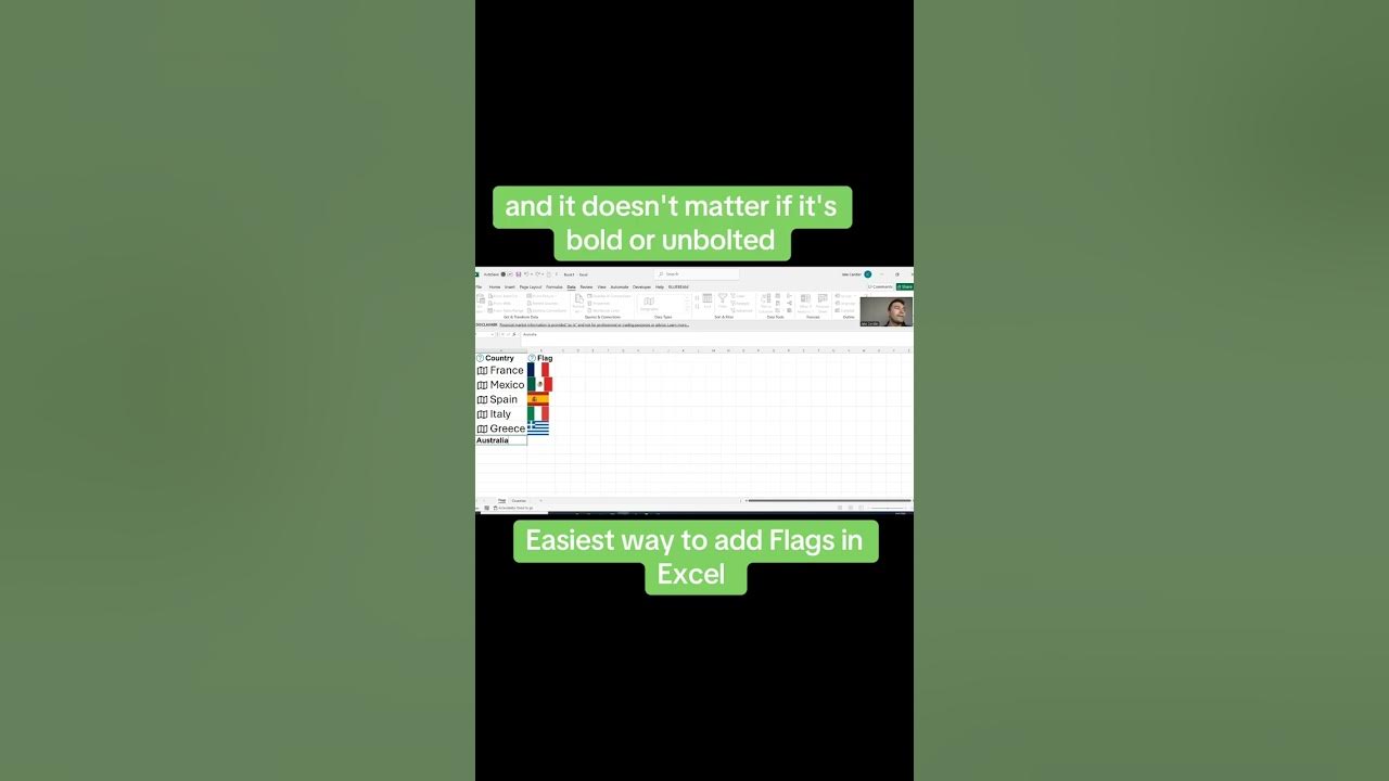 How to add Country Flags In Microsoft Excel - YouTube