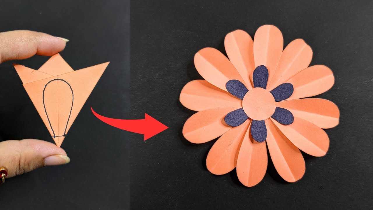 How to make a Flower with Paper | Flower making with Paper | Flores de ...
