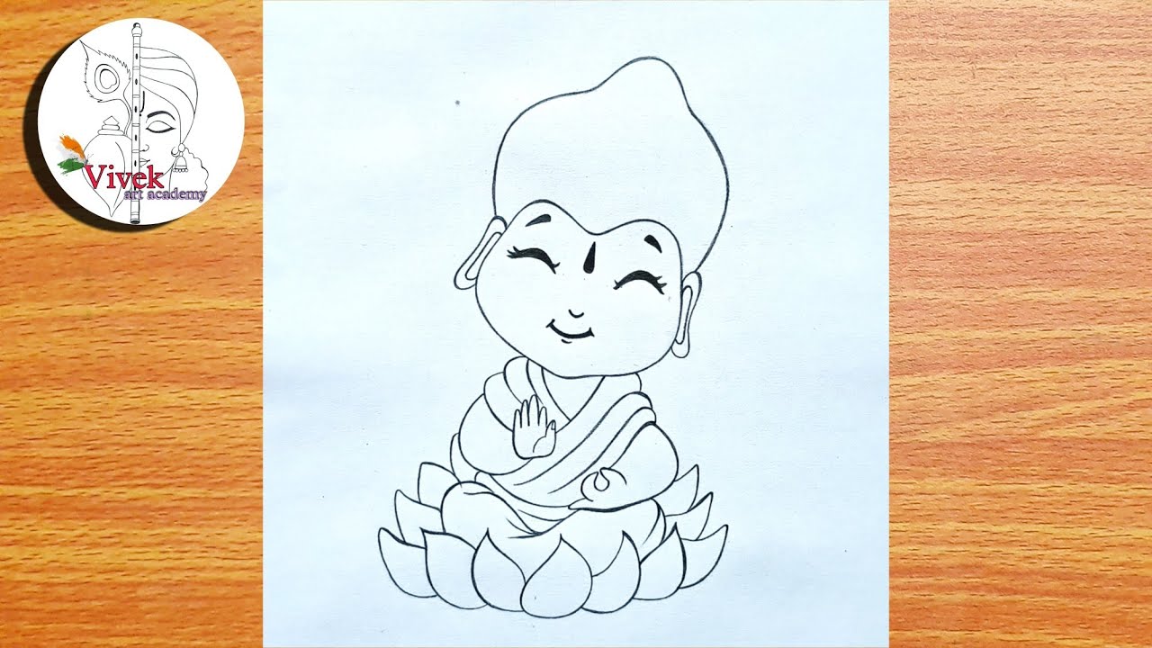 Buddha Pencil Drawing for Beginners | Easy Buddha Drawing Steps - YouTube