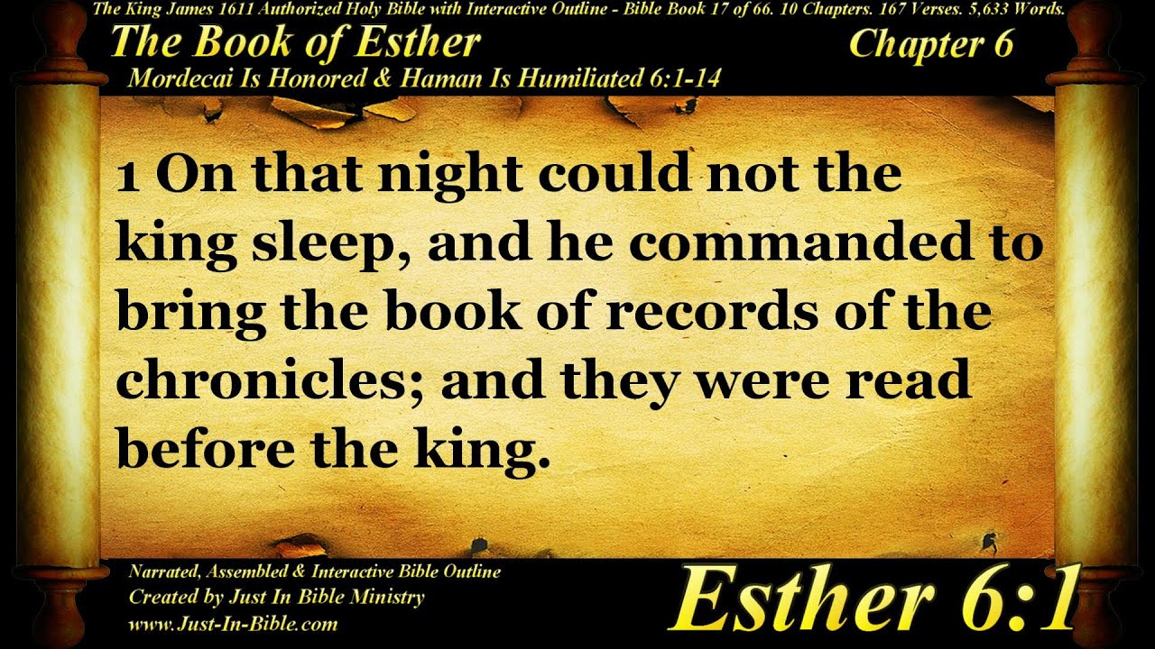 Bible Book #17 - Esther Chapter 6 - The Holy Bible KJV Read Along Audio ...