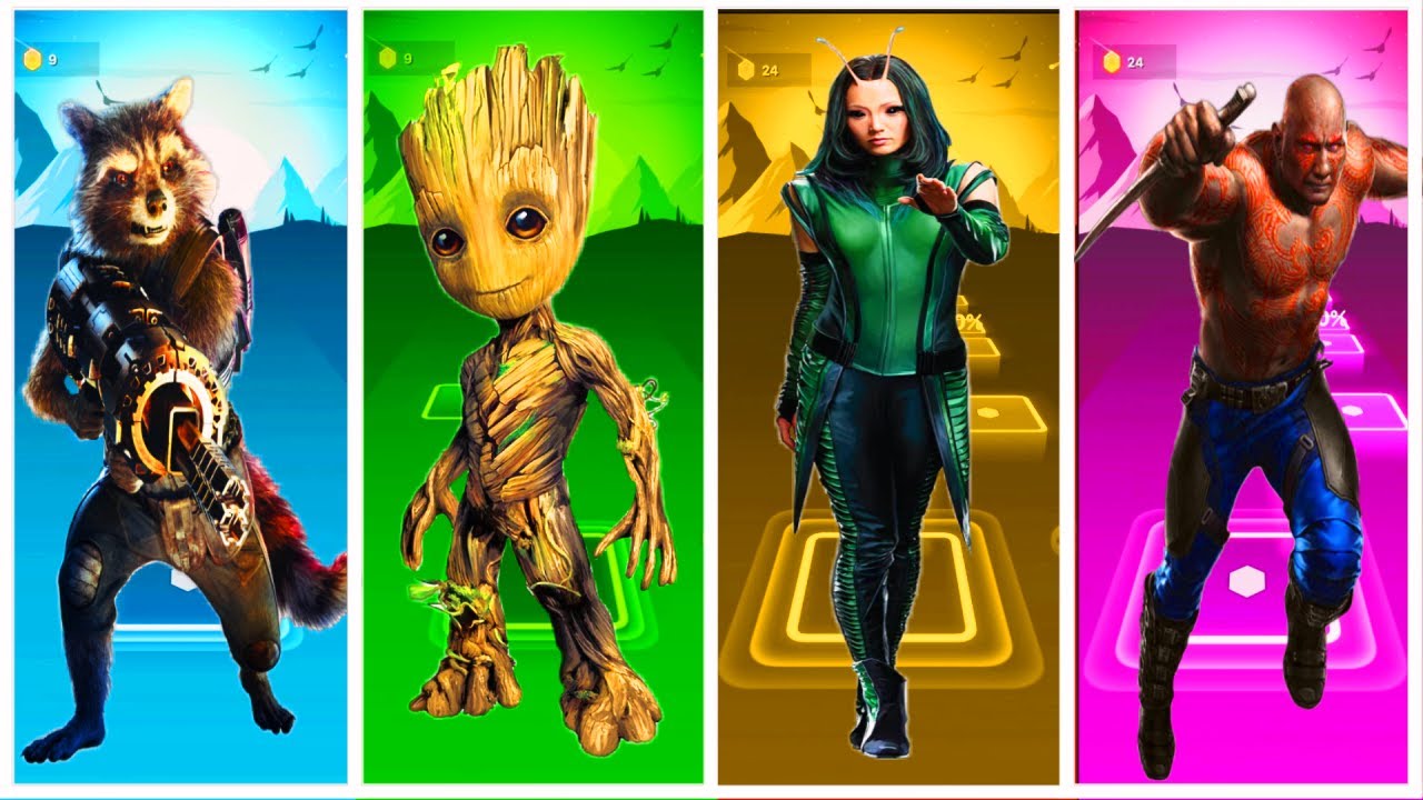 guardians of the galaxy Rocket vs Baby Groot vs Mantis vs Drax Tiles ...