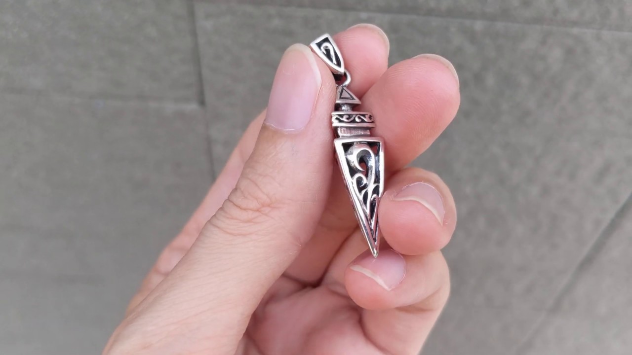 Spike Pyramid Silver Pendant - YouTube