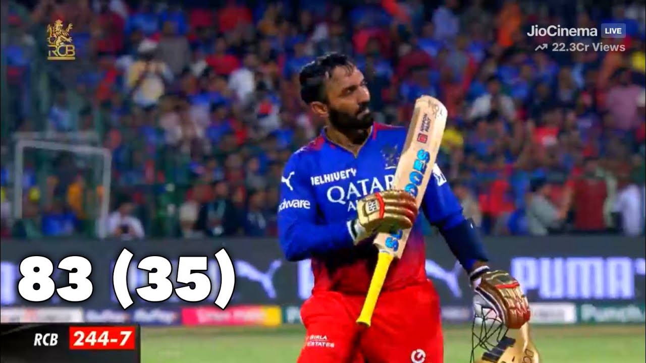 Watch : Full Highlight of Dinesh Karthik 83 (35) | D Karthik Batting ...
