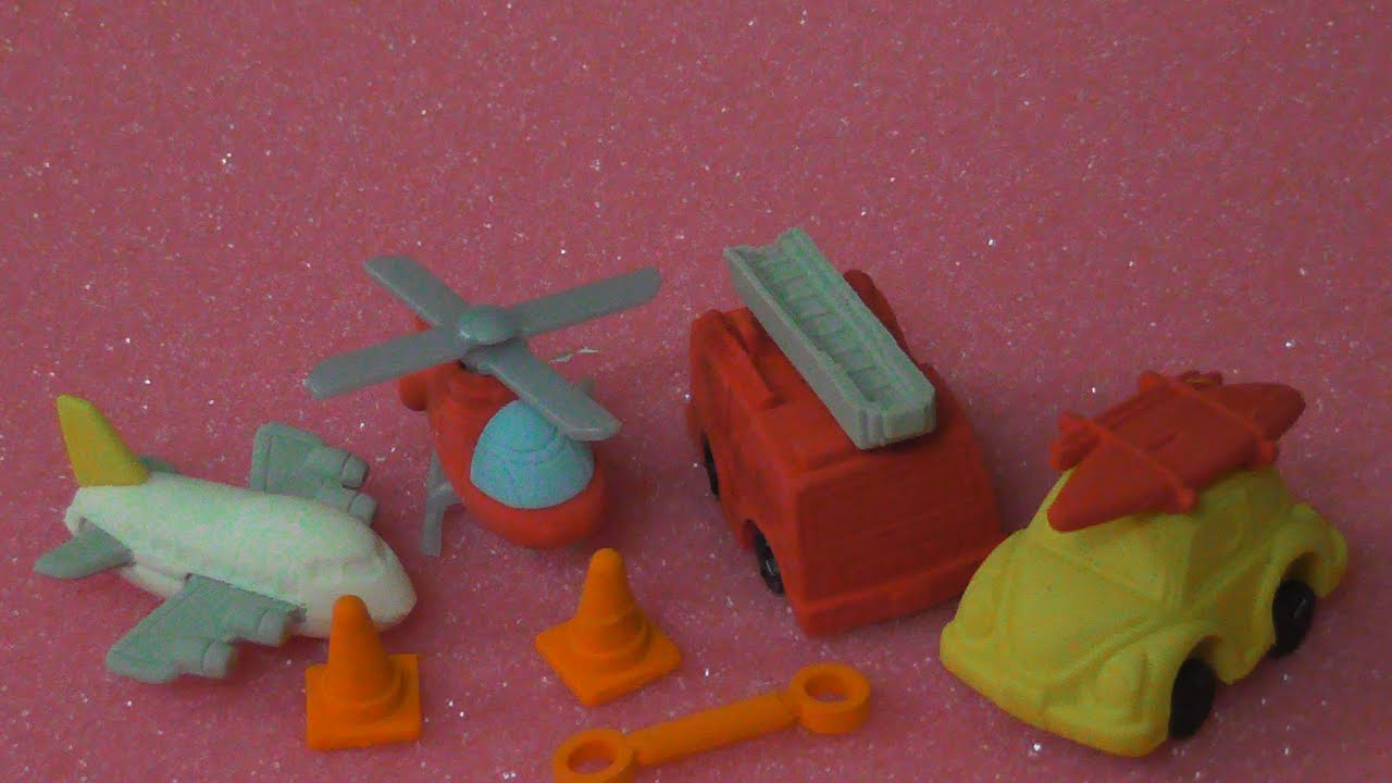 Japanese Eraser Toys Firetruck Car Kawaii Iwako Vehicle Set For Kids ...