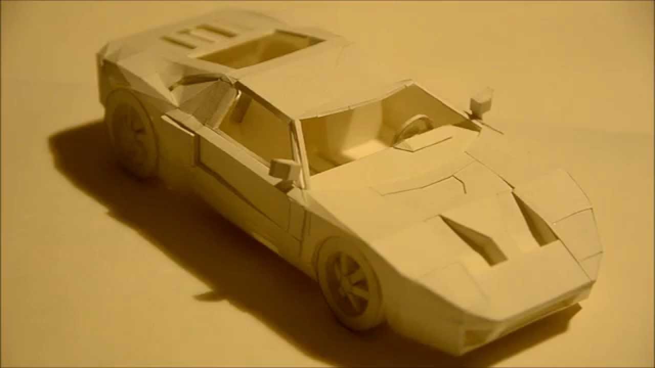 FORD GT paper model - YouTube