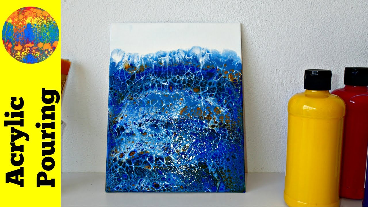 Gorgeous Blue Swipe Acrylic Pour Painting (with Recipe) - YouTube