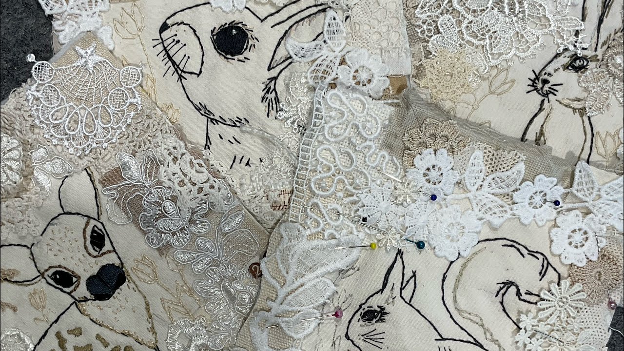 Part 26 October adding lace to Squirrel #vintageblendstudio - YouTube