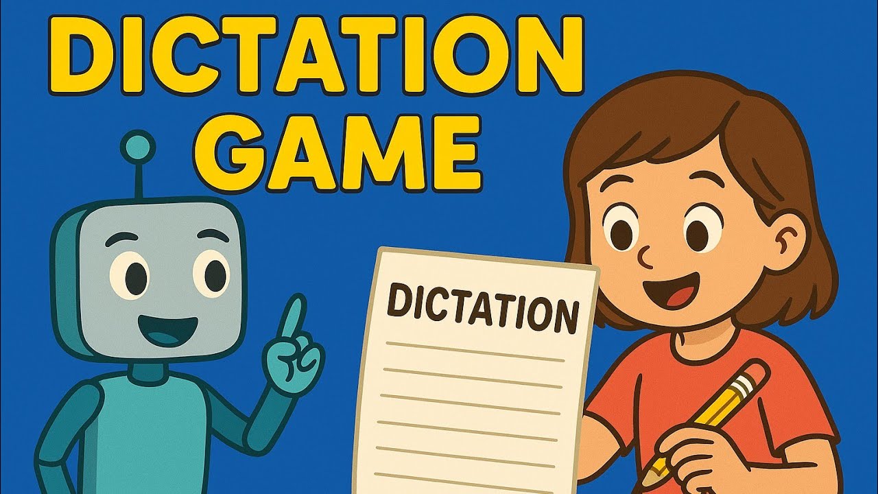 Dictation Game علي الشاشة التفاعليه باسمك - YouTube