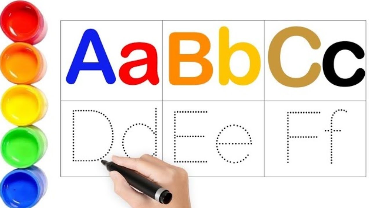 A to Z for kids | Collection for writing along dotted lines for ...