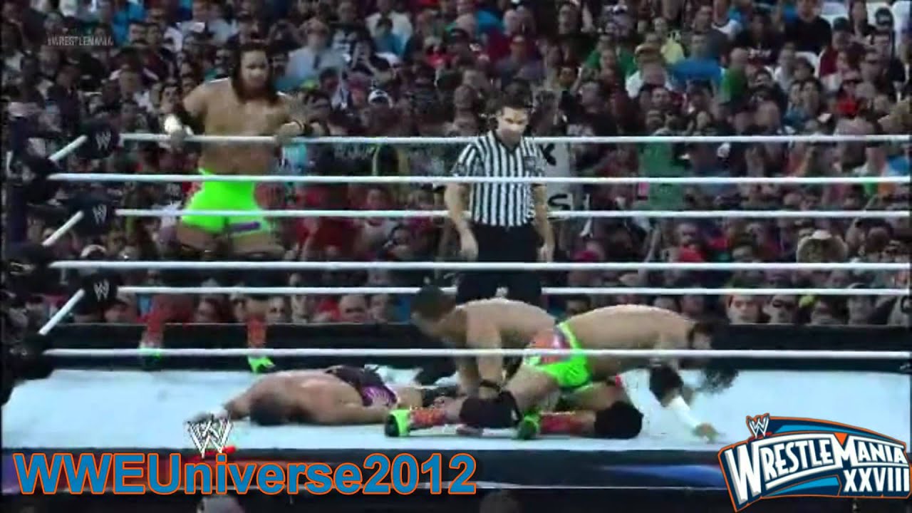 WWE Wrestlemania XXVIII - Triple Threat Tag Team Match Highlights - YouTube
