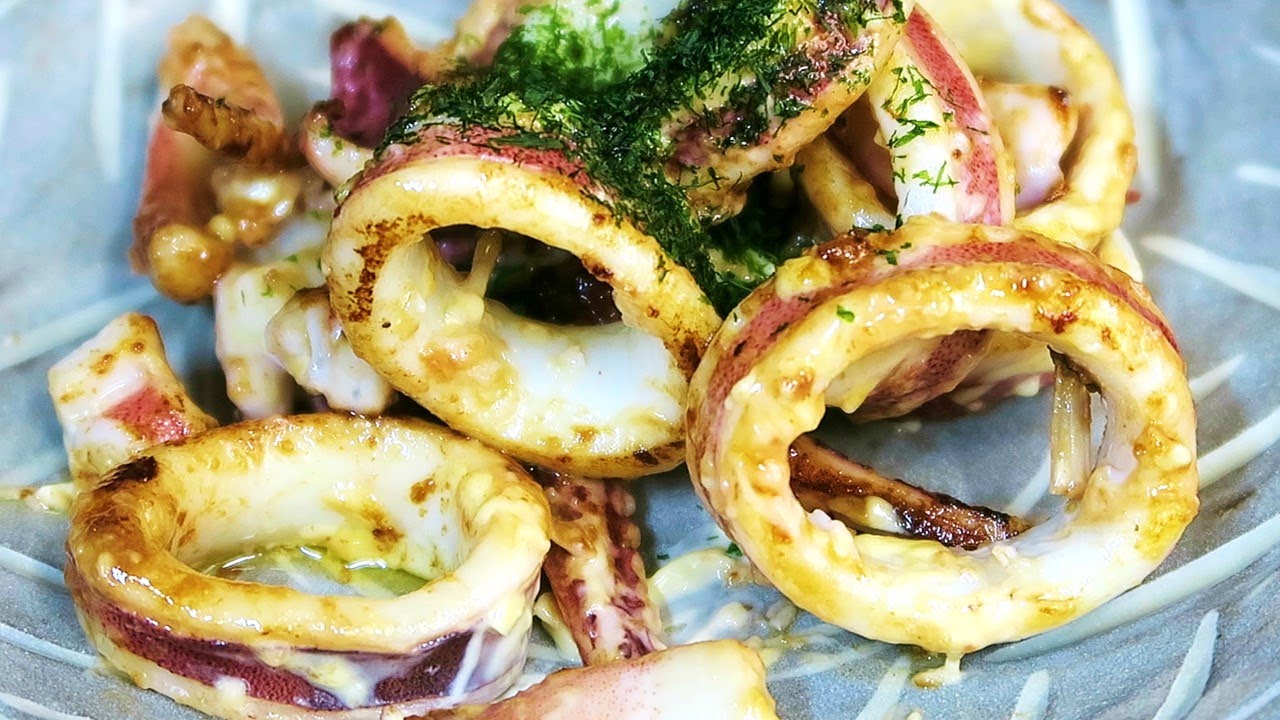 Grilled Squid Recipe｜The BEST is Japanese mayonnaise style｜イカ焼き｜오징어볶음 ...