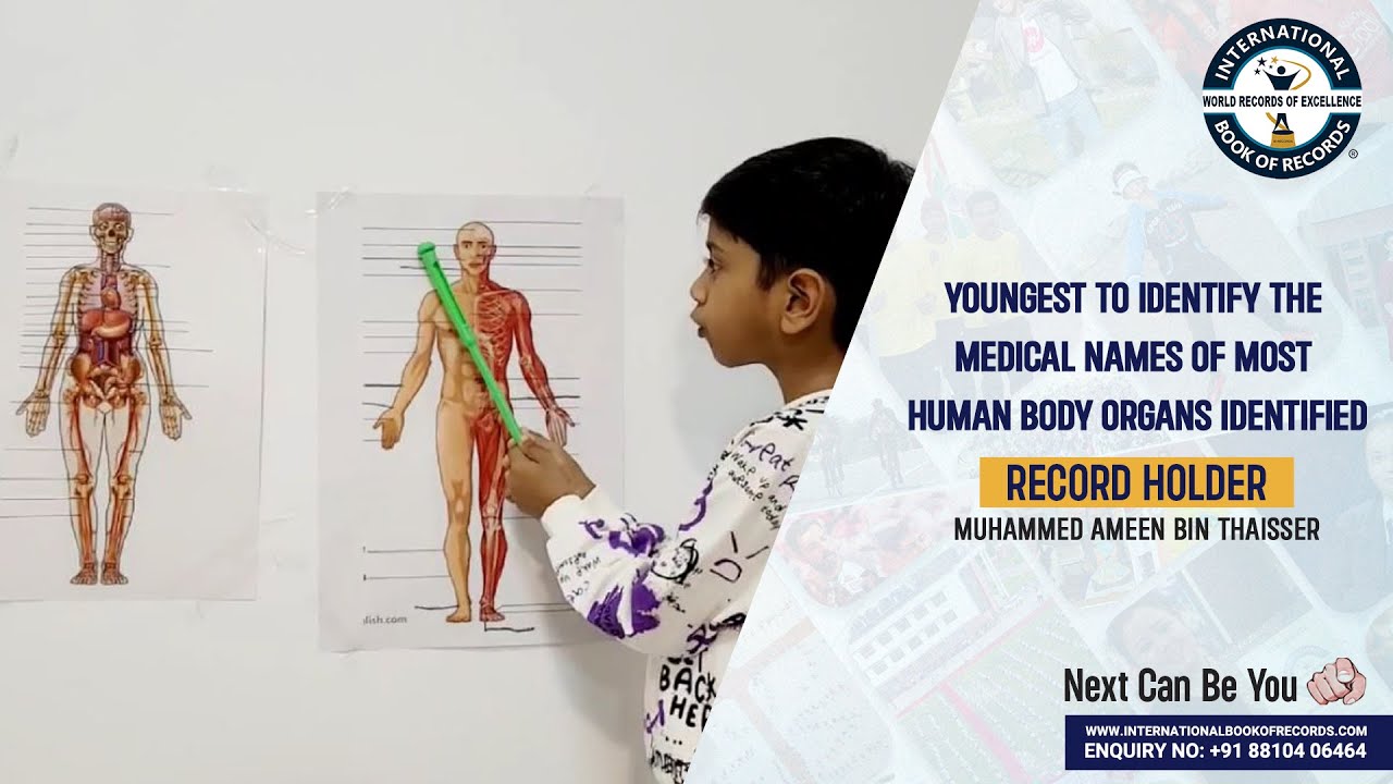 YOUNGEST TO IDENTIFY THE MEDICAL NAMES OF MOST HUMAN BODY ORGANS ...