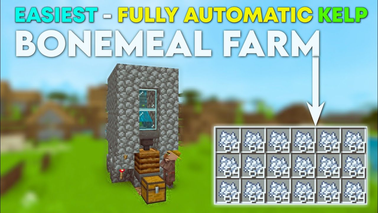 Easiest Bonemeal Farm Minecraft 1.20 | Fully Automatic Kelp Bonemeal ...