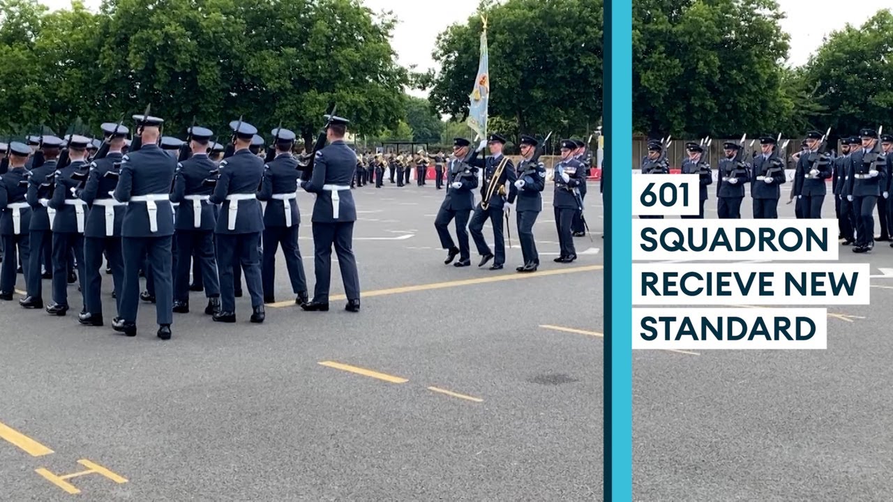 601 Squadron Royal Auxiliary Air Force receives new Standard - YouTube