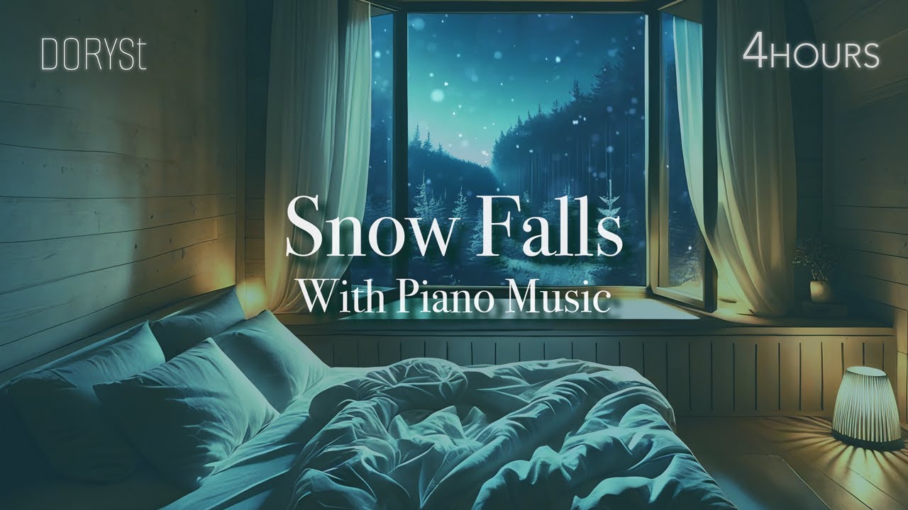 Relaxing Music with Snow Fall for Deep Sleep 🌿 Instant Relief from ...