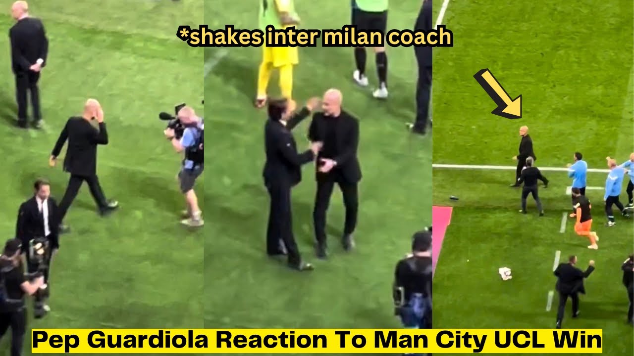 🤩 Pep Guardiola Reaction After Manchester City Win Champions League ...
