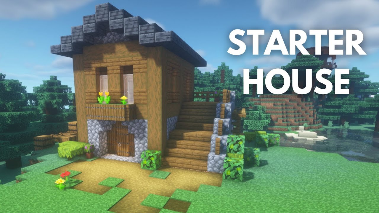 How to build a Starter House in Minecraft - YouTube