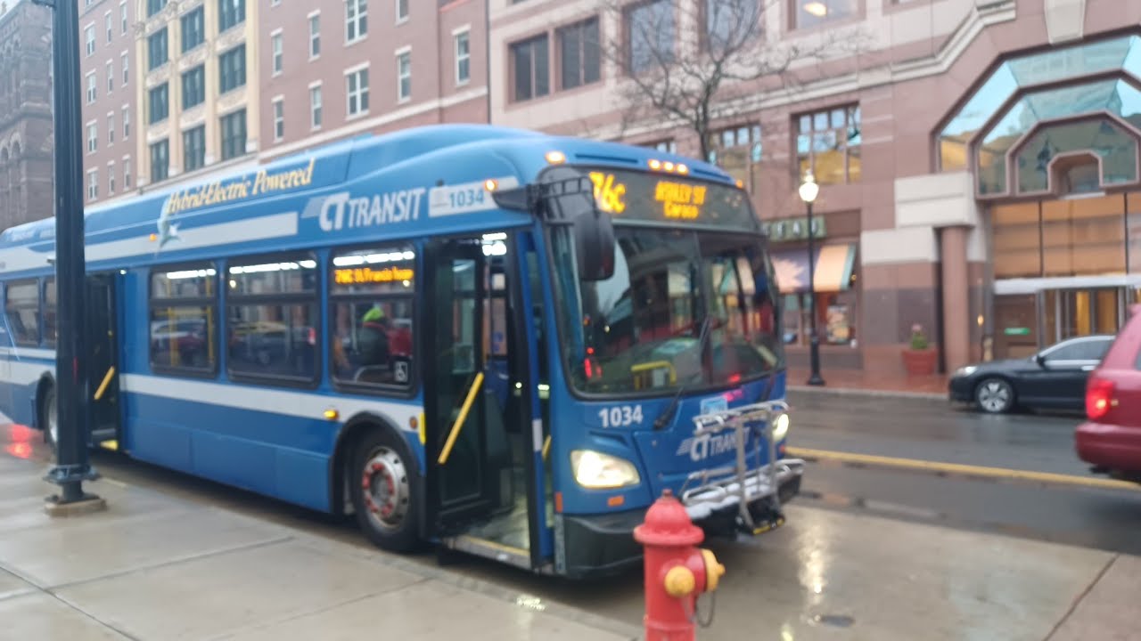 Ride on CTtransit #1034 on Route 76 to Downtown Hartford - YouTube