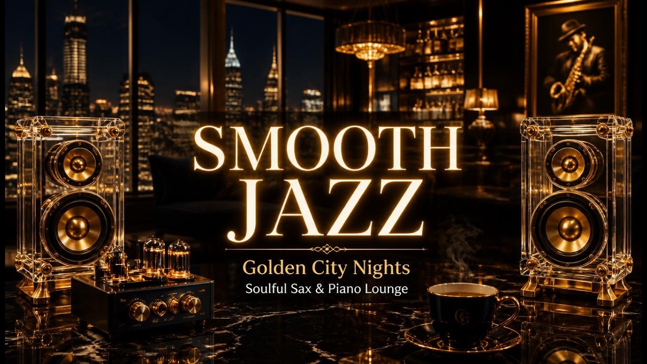 Smooth Jazz Relaxation | Golden City Nights | Soulful Sax & Piano ...