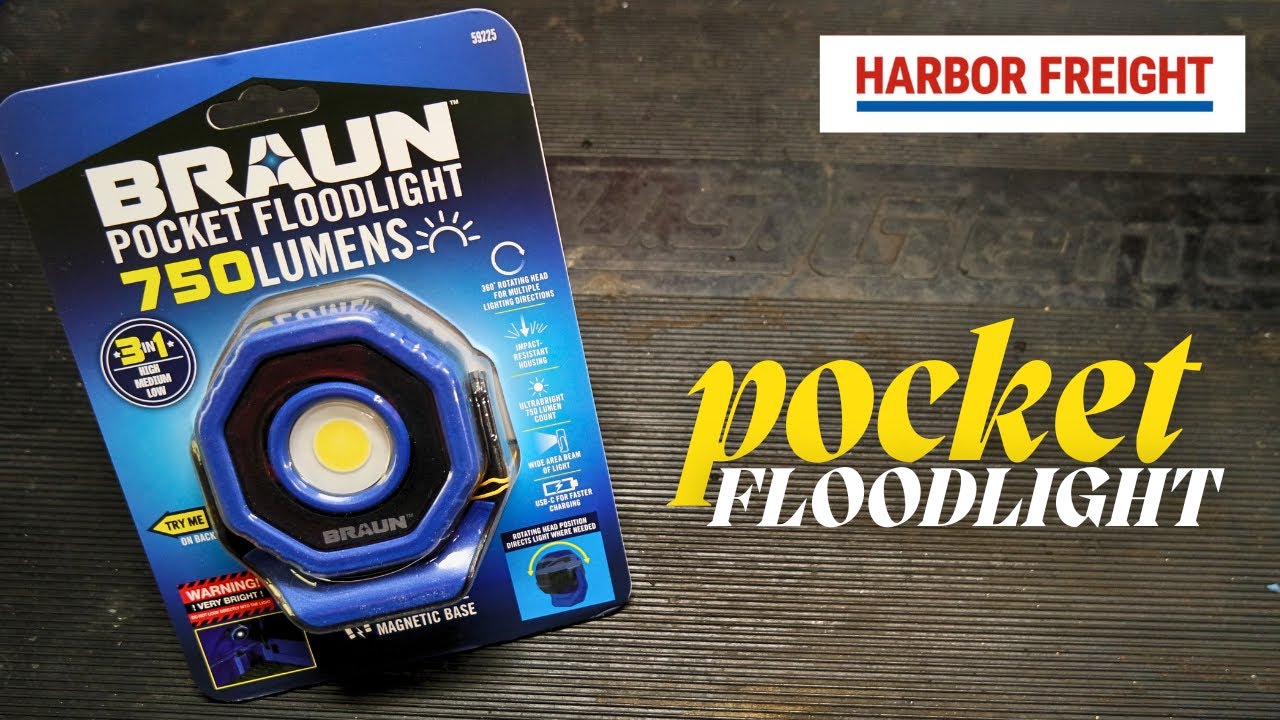 BRAUN 750 Lumen Rechargeable Ultracompact Magnetic LED Floodlight (59227) Harbor Freight Tool ...