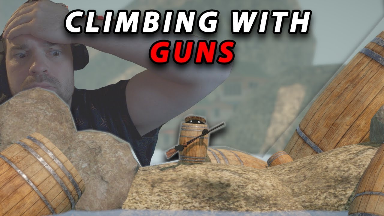Getting Over It With GUNS. Climbing In Barrel With Double-Barrel - YouTube