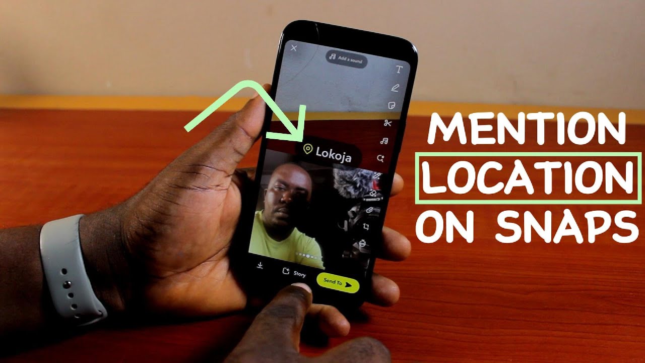 How to Mention Location on Snap on Snapchat - YouTube