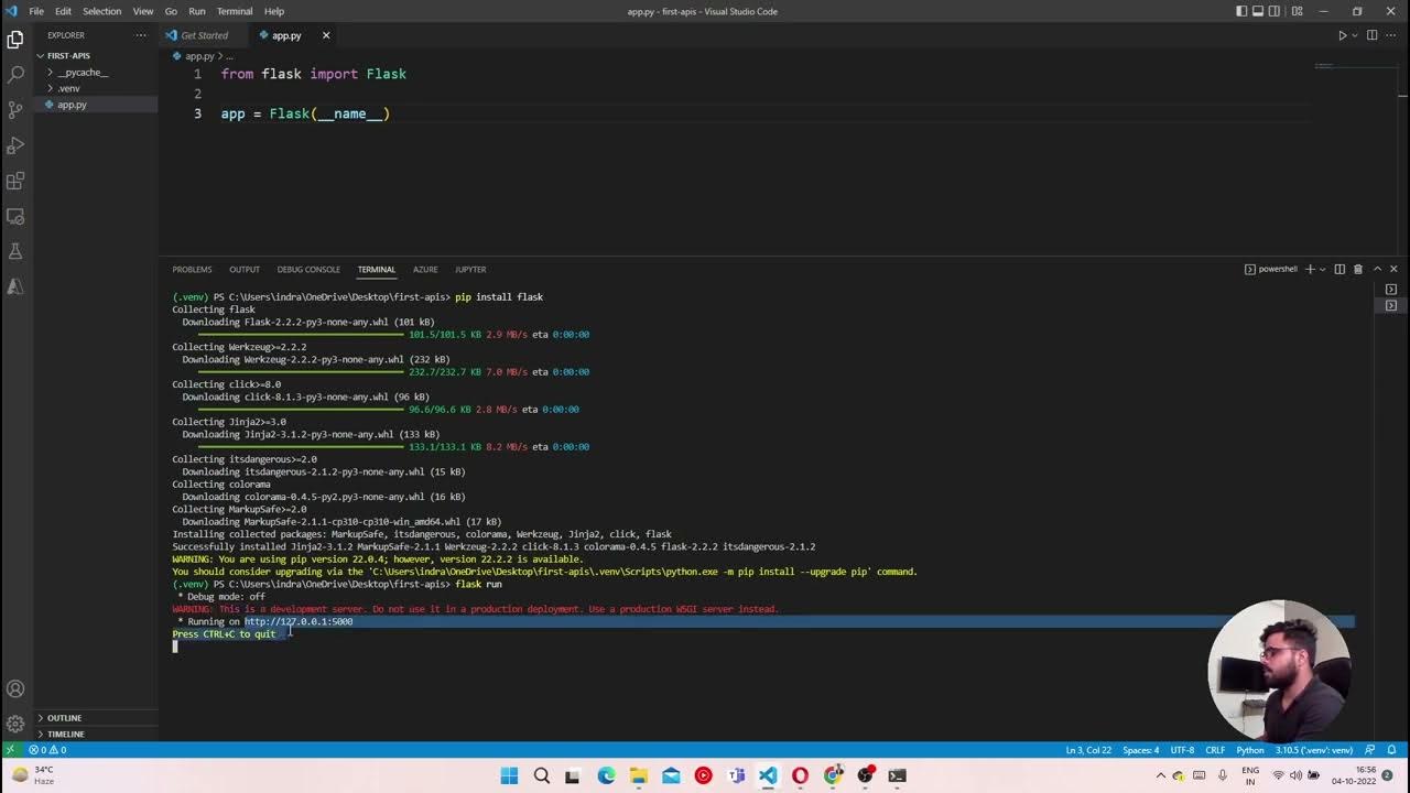 Running Flask App | Python in Hindi - YouTube