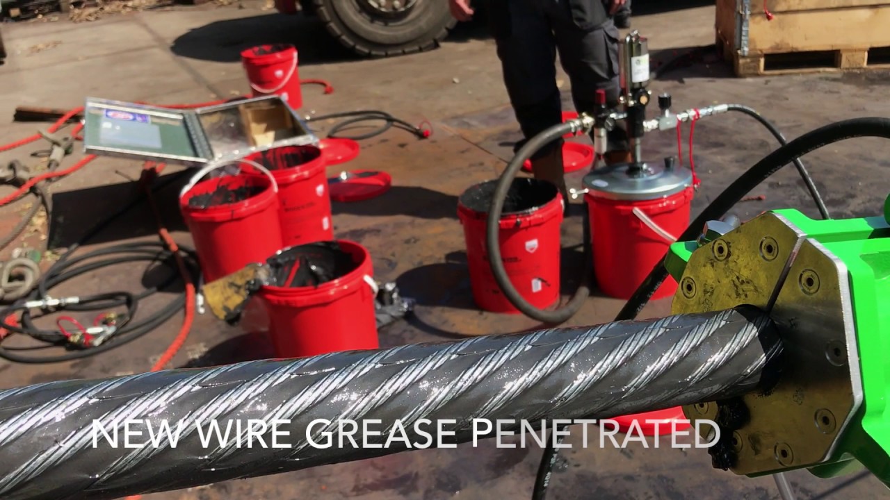 Wire Rope Greasing | Euro Rope Netherlands - YouTube