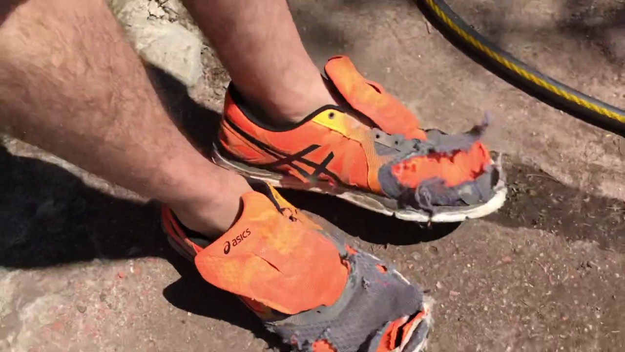 Doing Yard Work Wearing My Hot Trashed Asics Running Shoes-3 - YouTube