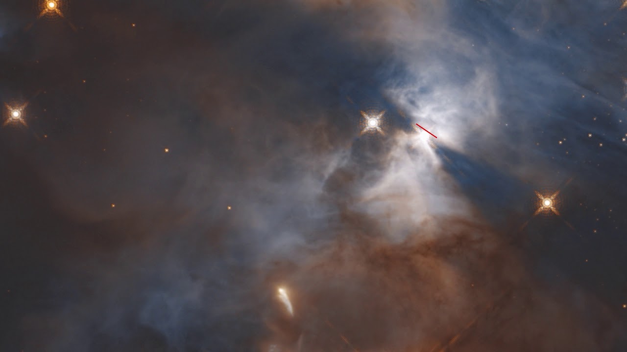 Cosmic 'bat shadow' seen 'flapping' in Hubble imagery - YouTube