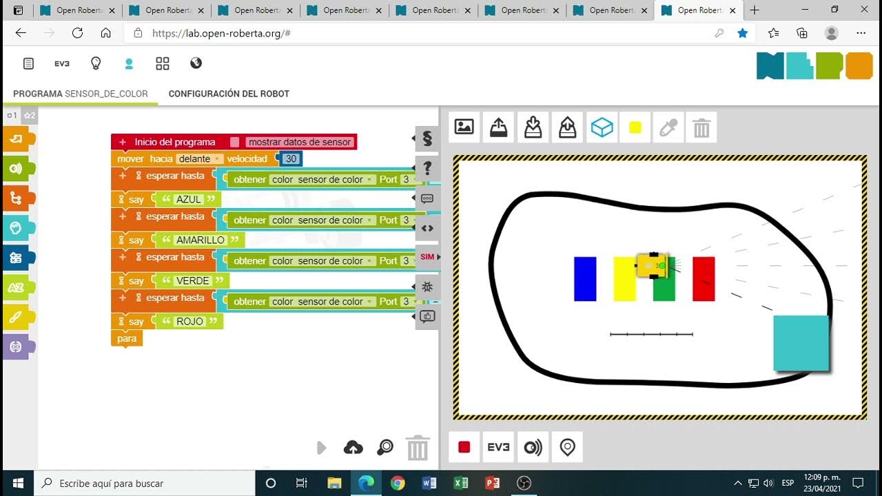 Ejemplos de programas con Lego EV3 en Open Roberta Lab - YouTube